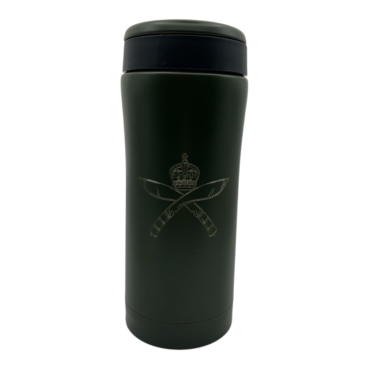 RGR Cap Badge Engraved - 330ml Flask - Olive Green - Tudor Crown – Ayo ...